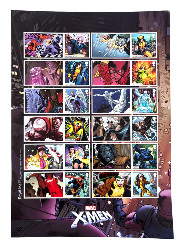 Marvel X-Men Collectors Sheet with 12 Stamps and 12 Stickers – Token Toys